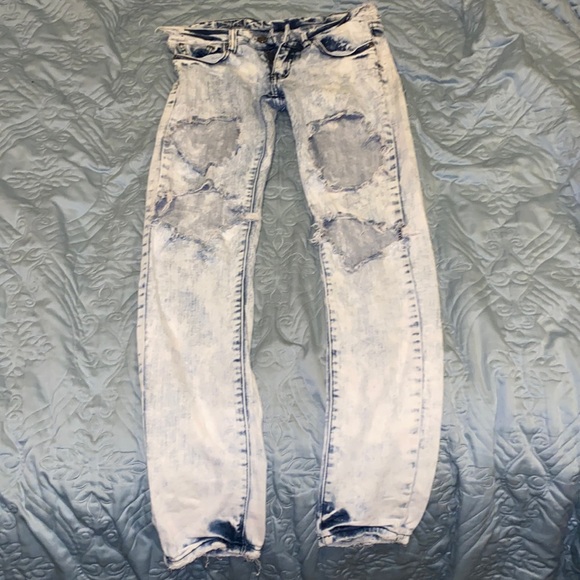 Machine | Jeans | Bleached Distressed Ripped Jeans | Poshmark